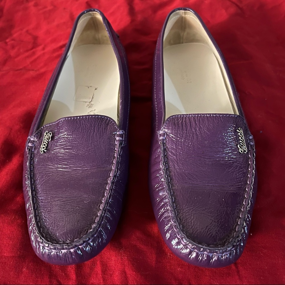 Gucci Purple Patent Leather Drivers - Gem